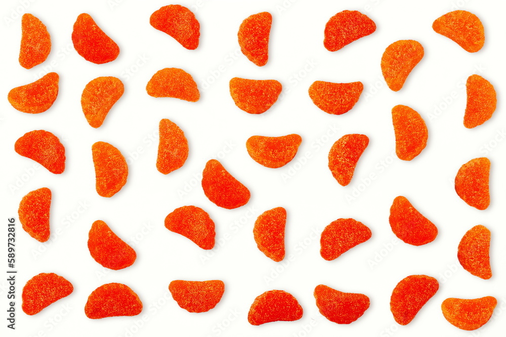 sweet orange flavored sugar candy texture seamless in white background ...