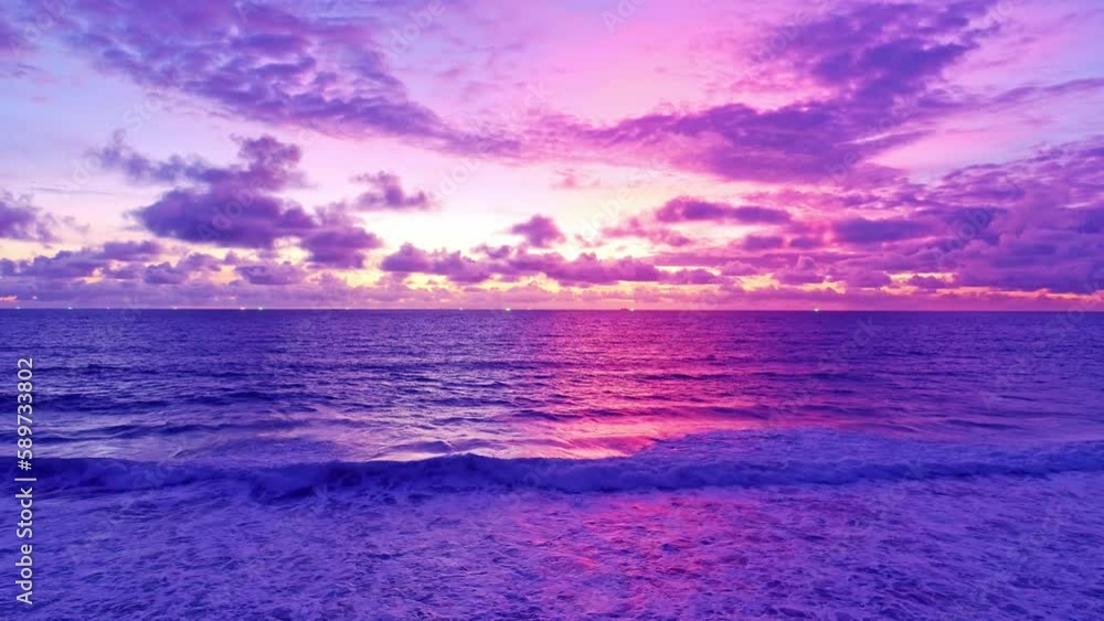 Beautiful Sea in sunset or sunrise light sky summer season,Footage from ...