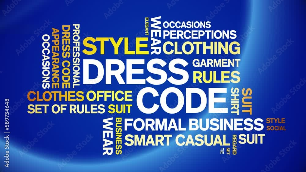 Dress Code animated tag word cloud;text design animation kinetic ...