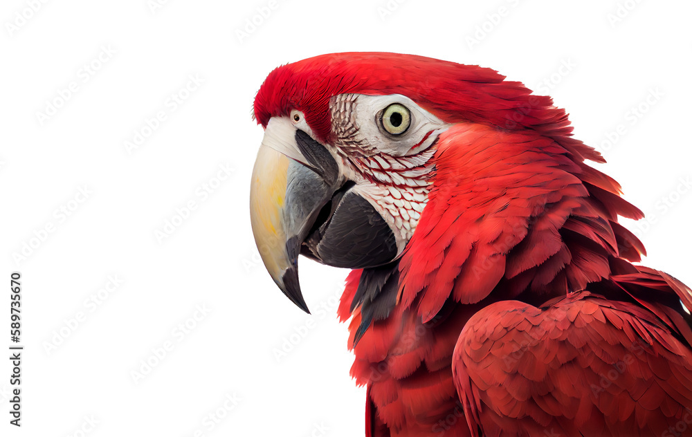 red macaw On a transparent background (PNG) generative AI Stock ...