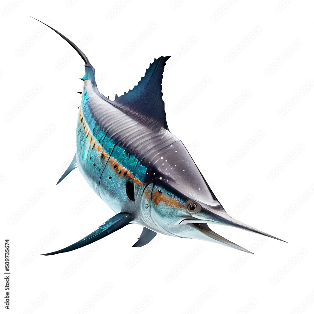 Marine fish on transparent background (PNG) generative AI Stock ...