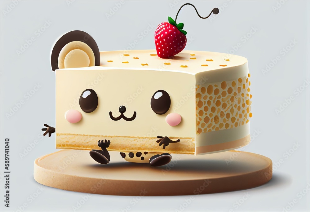Cute Cartoon Cheesecake Character with Transparent Background ...