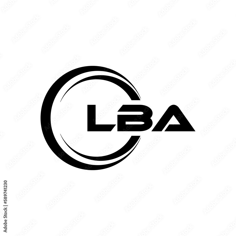 LBA letter logo design with white background in illustrator, cube logo ...