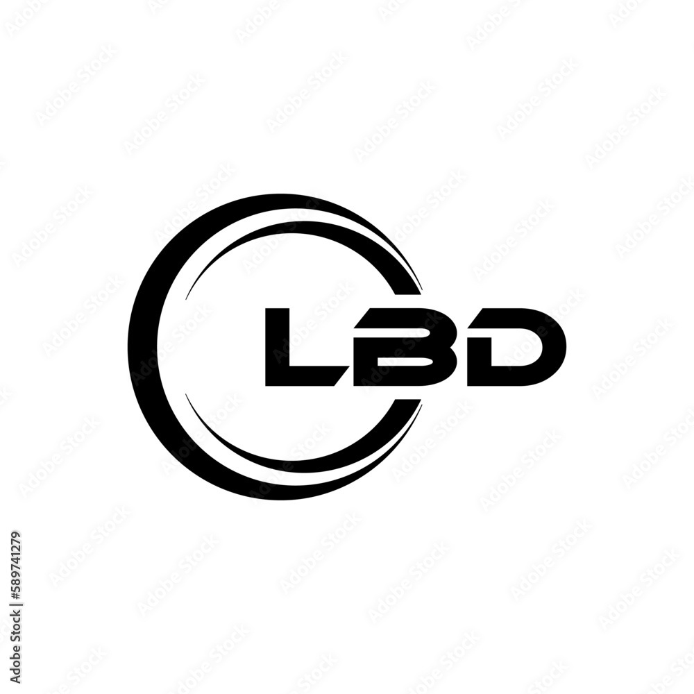 LBD letter logo design with white background in illustrator, cube logo ...