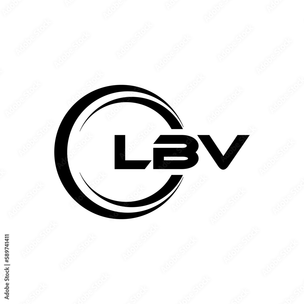 LBV letter logo design with white background in illustrator, cube logo ...