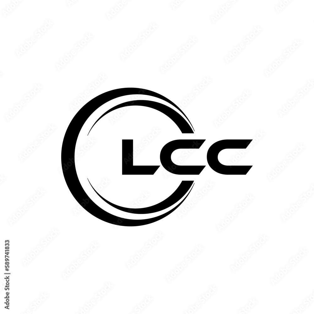 LCC letter logo design with white background in illustrator, cube logo ...