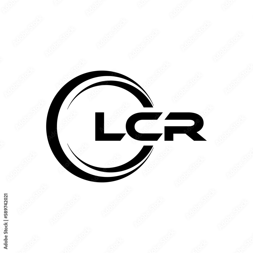 LCR letter logo design with white background in illustrator, cube logo ...