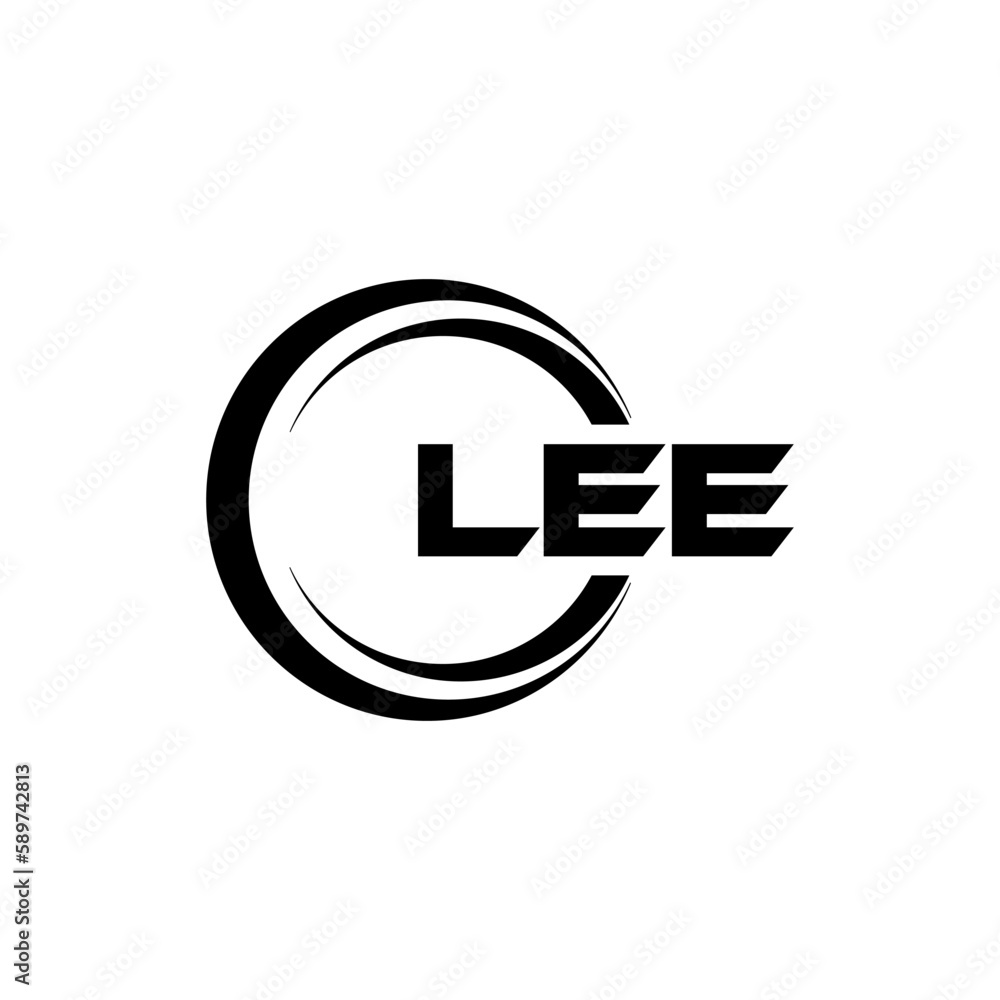 LEE letter logo design with white background in illustrator, cube logo ...