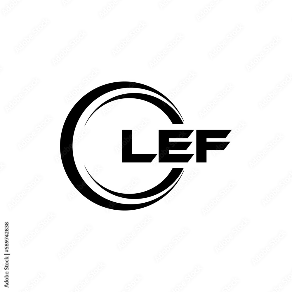 LEF letter logo design with white background in illustrator, cube logo ...