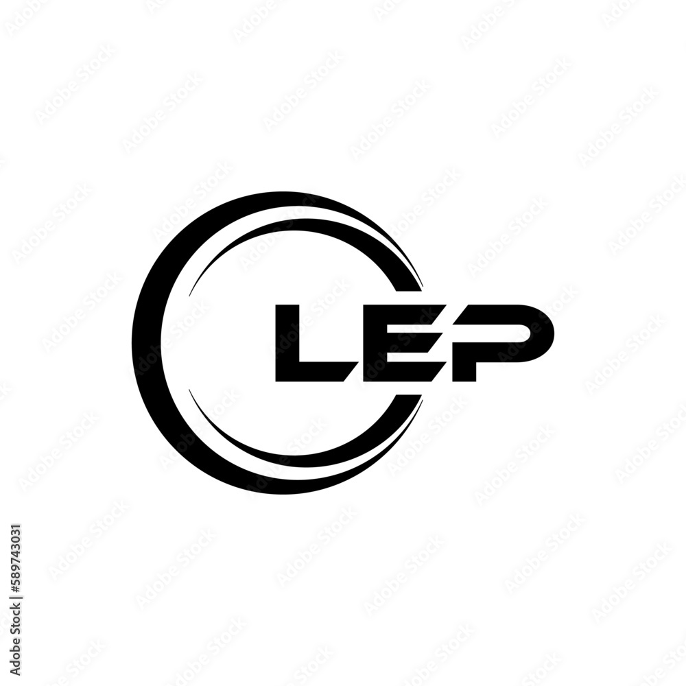 LEP letter logo design with white background in illustrator, cube logo ...