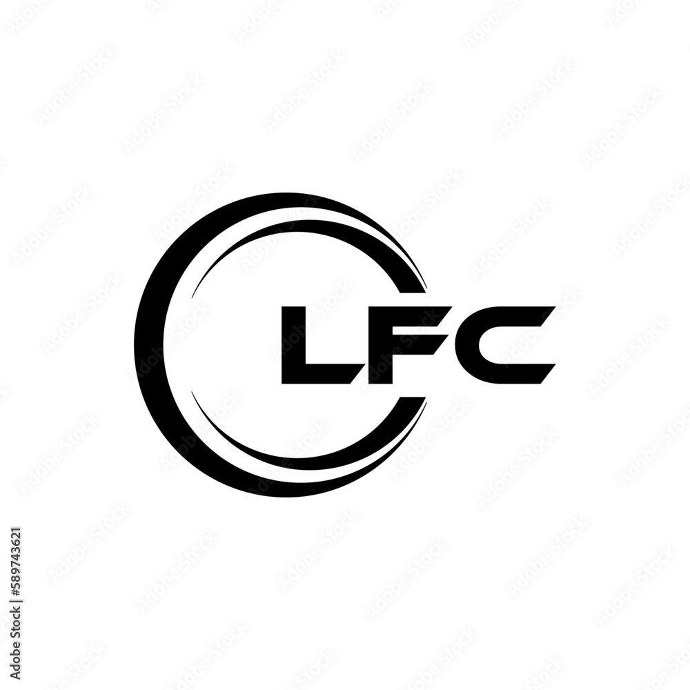 LFC letter logo design with white background in illustrator, cube logo ...