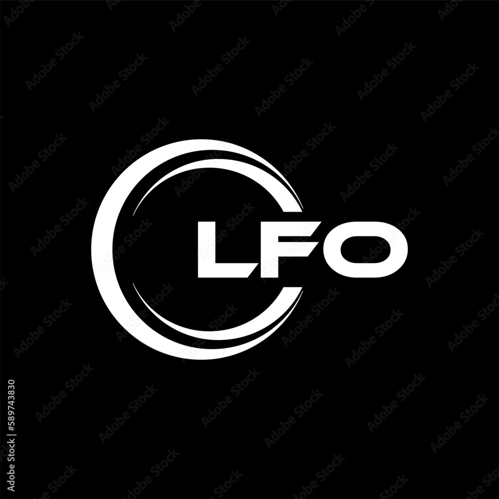 LFO letter logo design with black background in illustrator, cube logo ...