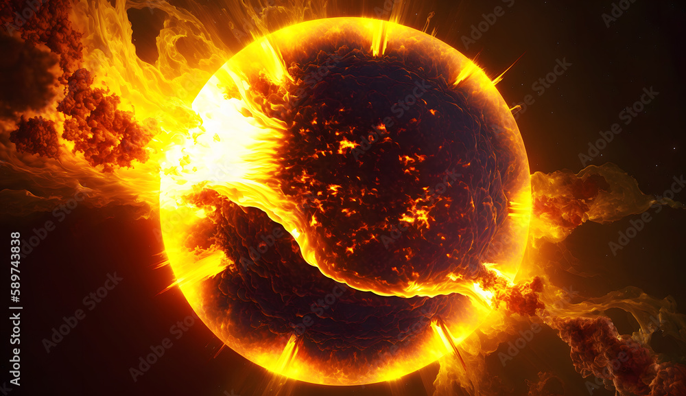 Solar explosions also known as solar flares or corona, created using ...