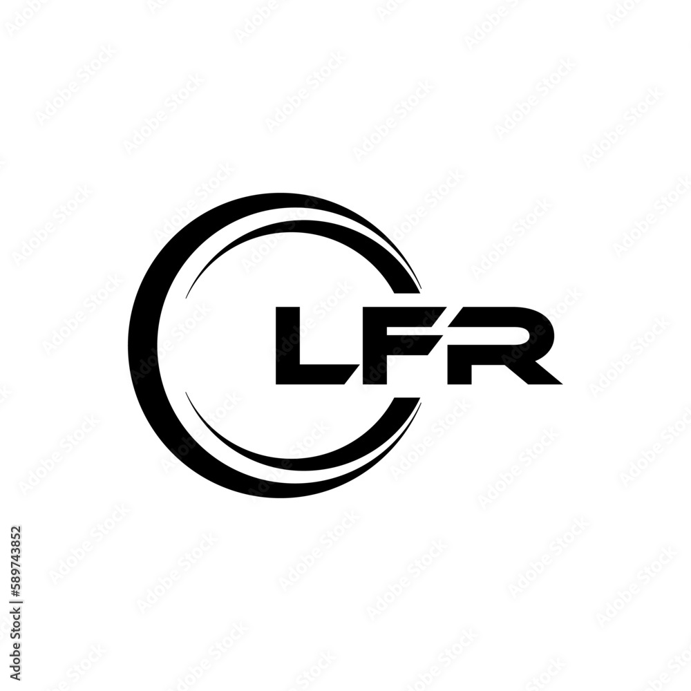 LFR letter logo design with white background in illustrator, cube logo ...