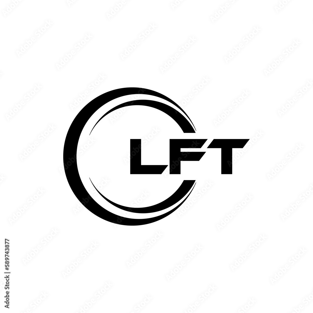 LFT letter logo design with white background in illustrator, cube logo ...