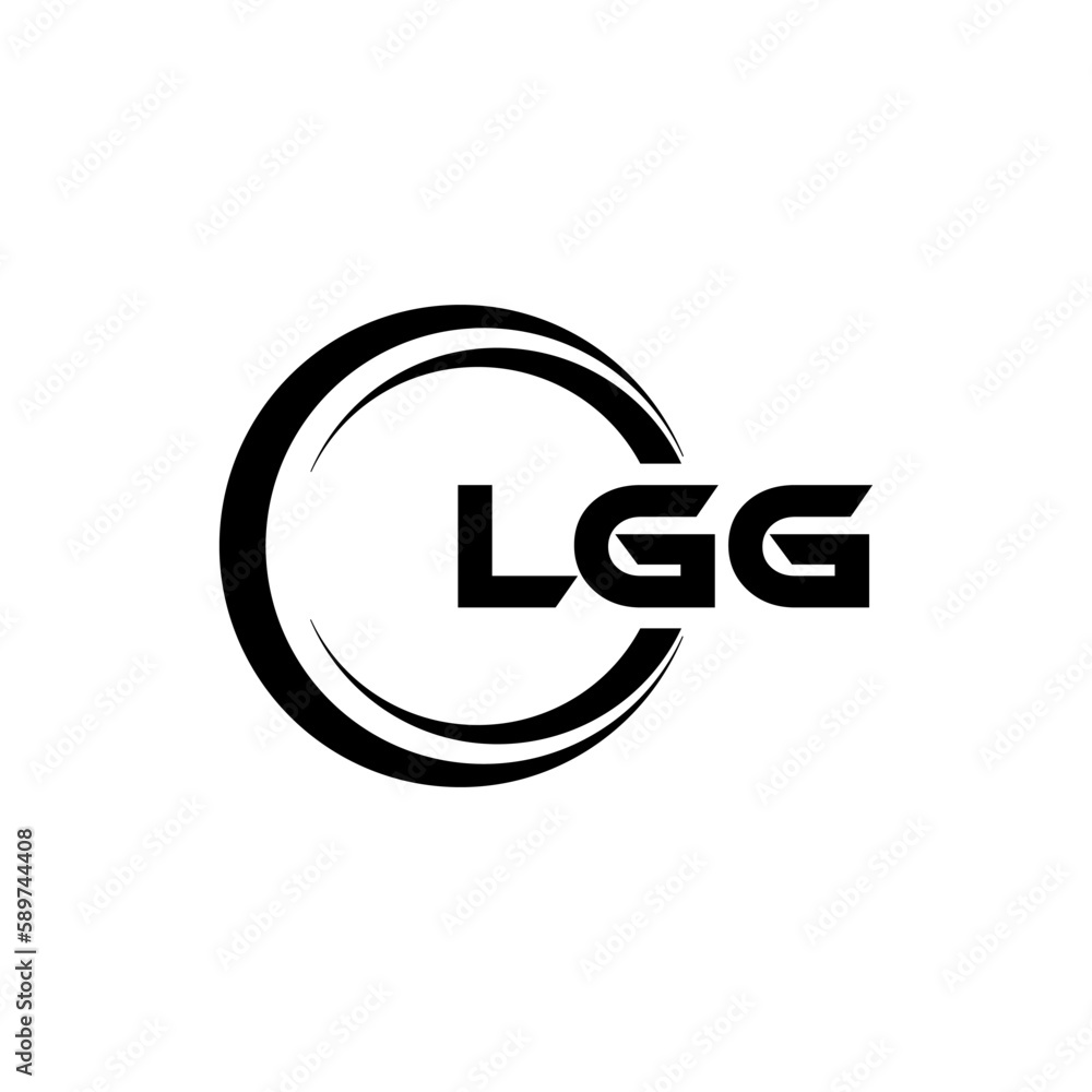 LGG letter logo design with white background in illustrator, cube logo ...