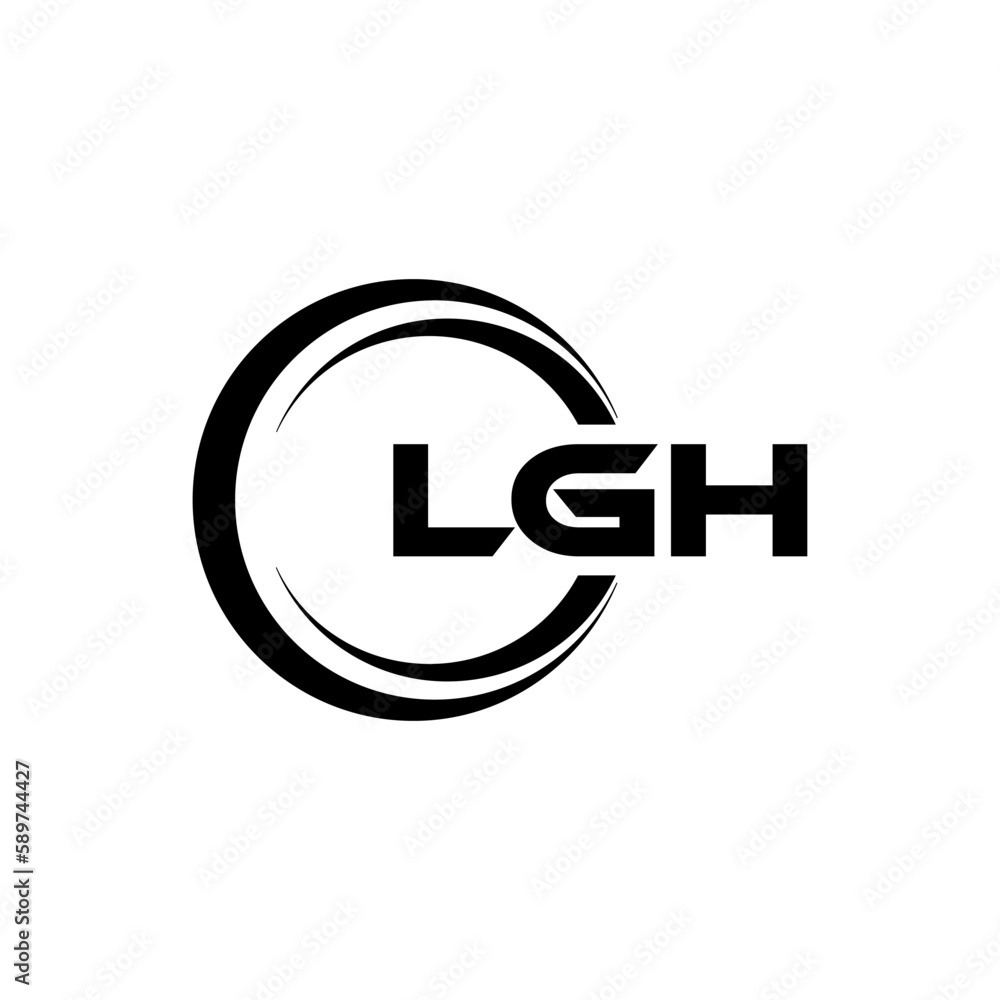 LGH letter logo design with white background in illustrator, cube logo ...