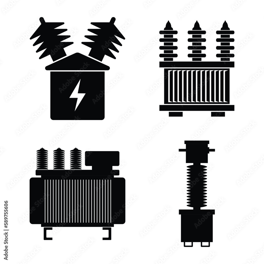 high voltage electrical transformer icon Stock Vector | Adobe Stock