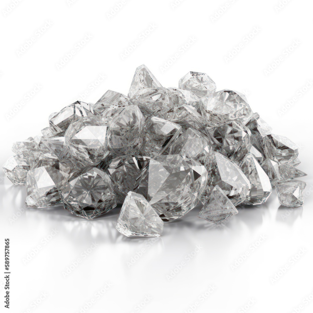 Brilliant, sparkling pile of diamonds glistening in natural light ...