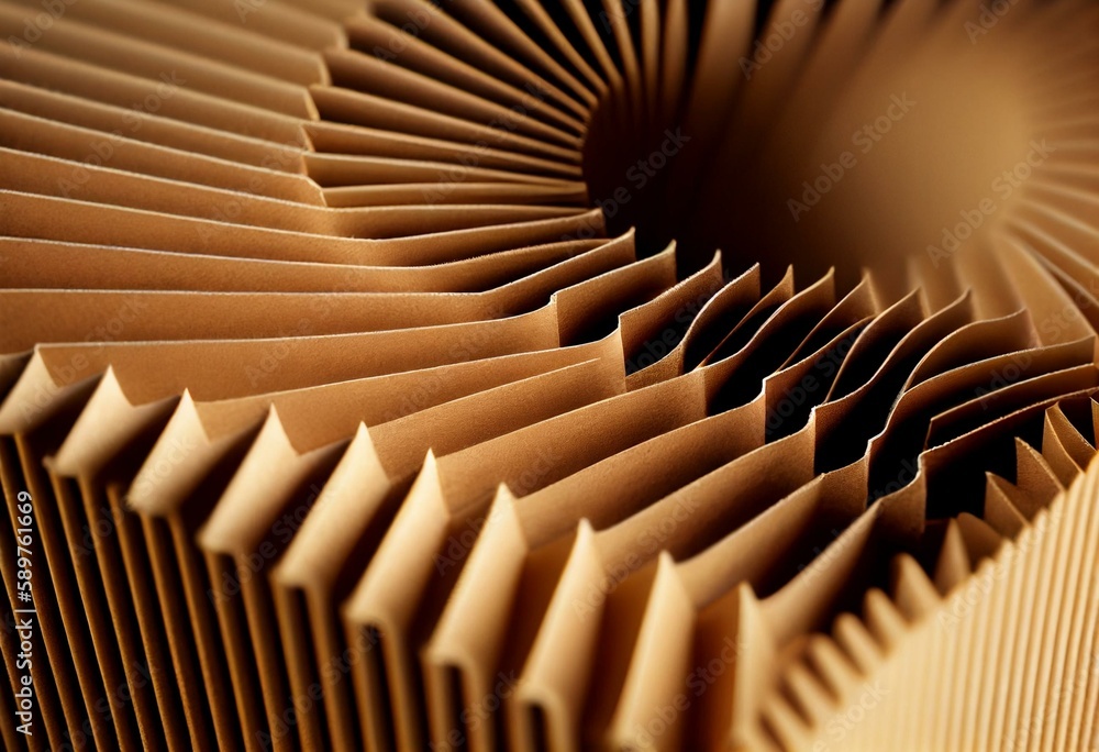 Carton or cardboard packing material. Texture of corrugated paper ...