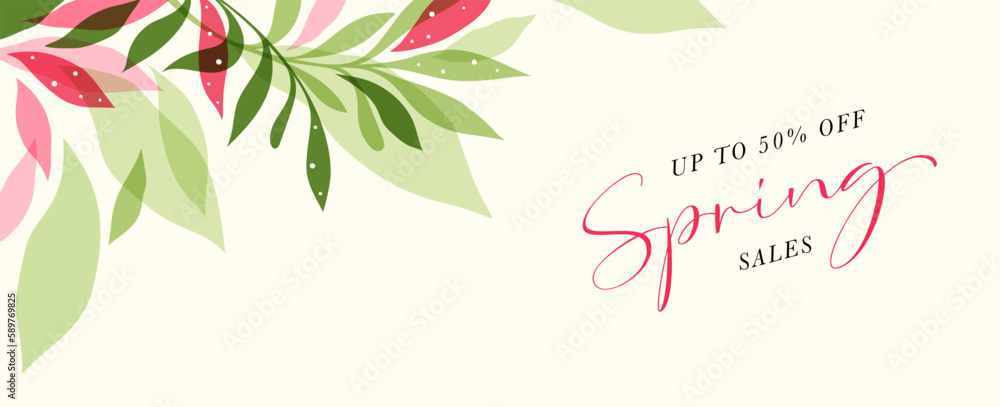 Spring floral background. Trendy abstract horizontal art template. Good ...