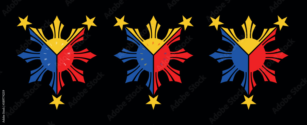 Philippines flag cutout logo icon sticker . . . Stock Vector | Adobe Stock