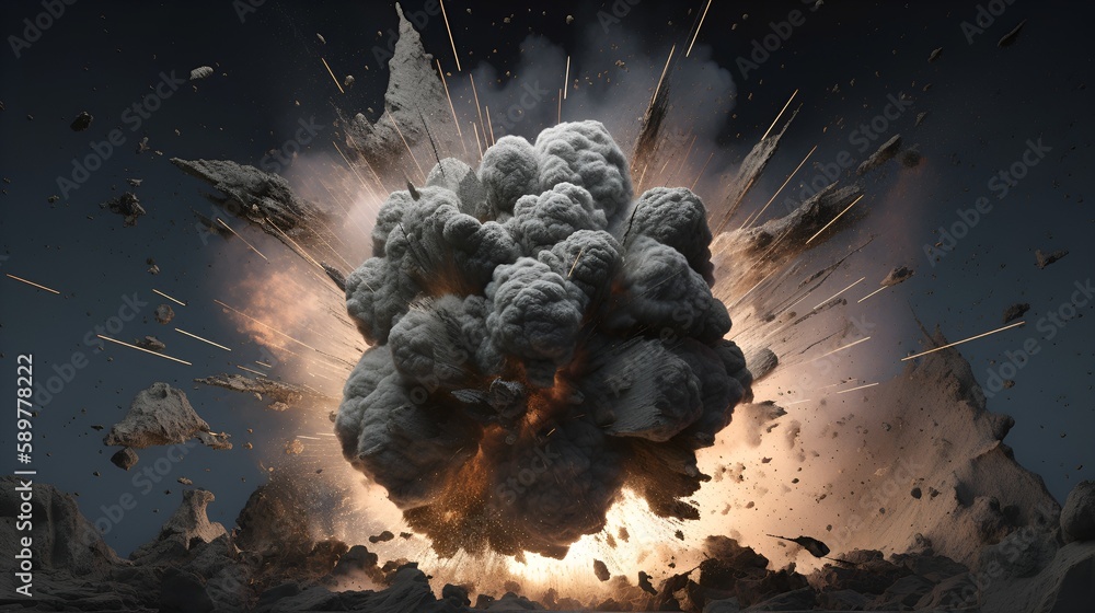 Implosion, explosion, vacuum, black hole, rock and space Stock ...