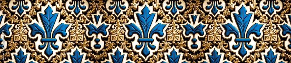 Seamless horizontal texture. Royal lilies. Created by a company ...