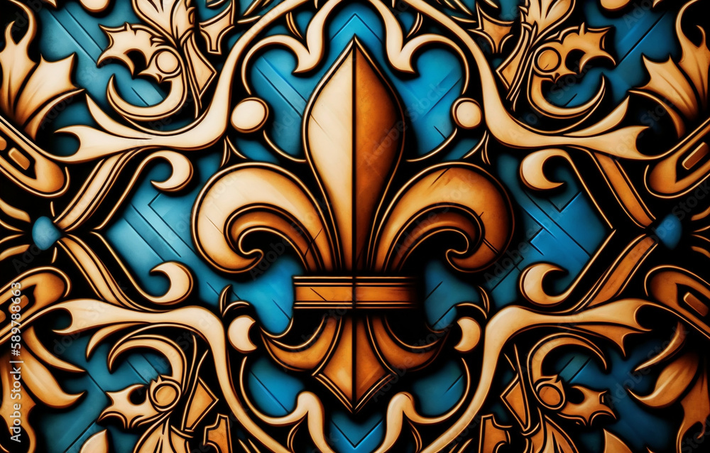 Seamless horizontal texture. Royal lilies. Created by a company ...