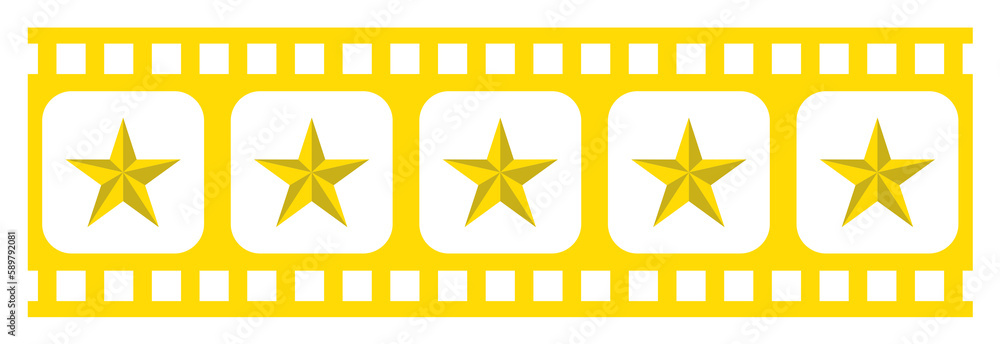Visual of the Five (5) Star Sign in the Filmstrip Silhouette. Star ...