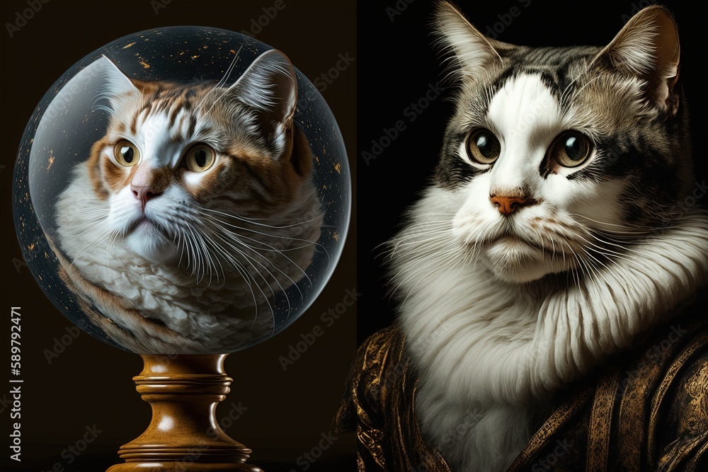 Cat as Galileo Galilei famous historical character portrait ...
