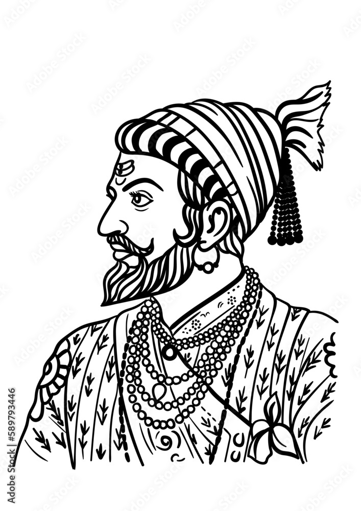 Shivaji Maharaj vector art Stock Vector | Adobe Stock