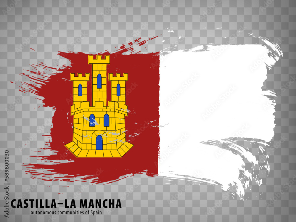 Flag of Castilla–La Mancha brush strokes. Flag Autonomous Community ...