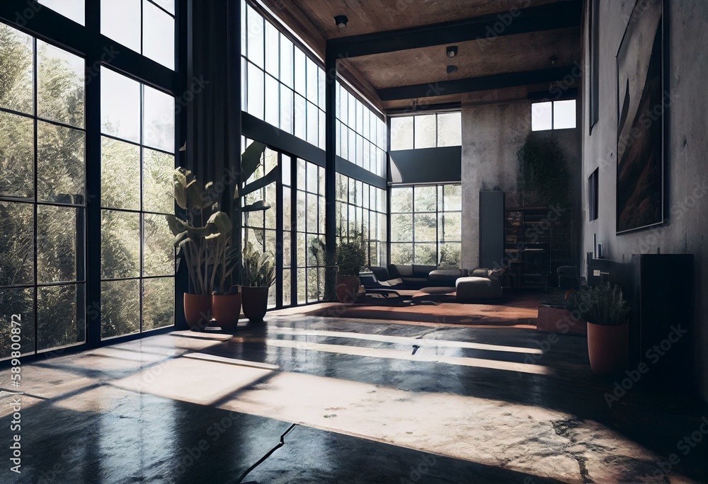 Loft area unoccupied room with a view of the outdoors There are ...