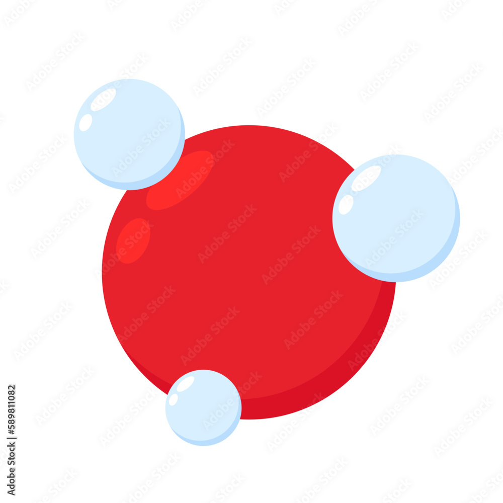 Red blood cell and Oxygen vector. free space for text. Water symbol ...