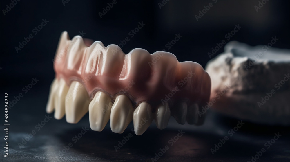 Concept for dental prosthesis. demonstrating the placement of a dental ...