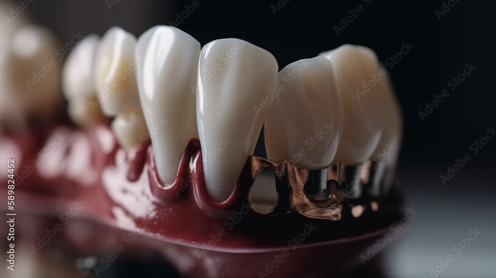 Concept for dental prosthesis. demonstrating the placement of a dental ...