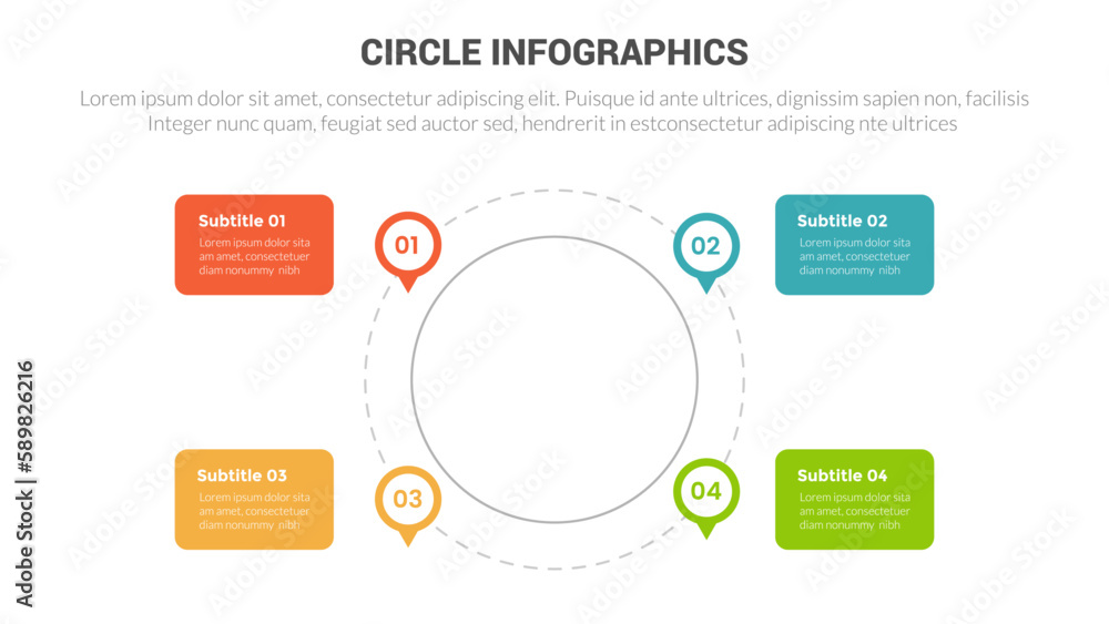 circle base infographics template diagram banner with small circle ...
