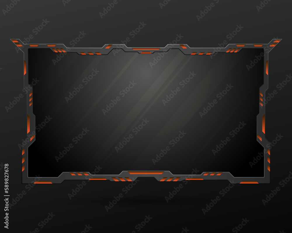 Abstract black stream overlay game interface screen panel frame for ...