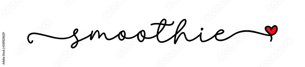 Smoothie love. Vector logo word. Design for poster, flyer, banner, menu ...