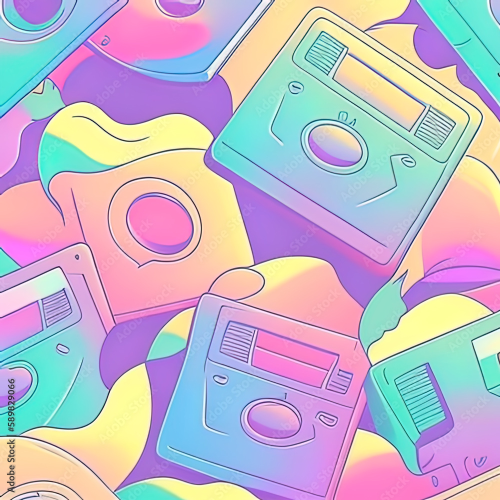 Y2K playful nostalgia abstract background Stock Photo | Adobe Stock