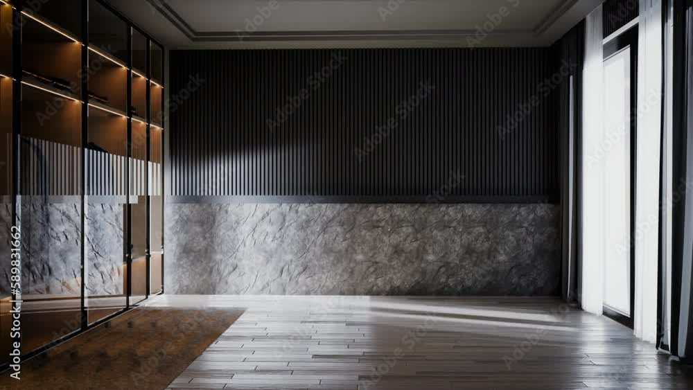 3d rendering Animation. Interior Building up Time-Lapse. Bedroom ...