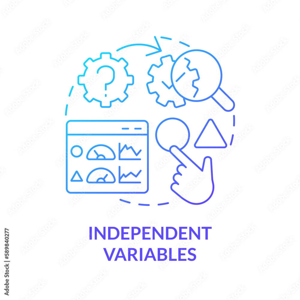 Independent variables blue gradient concept icon. Causal research ...