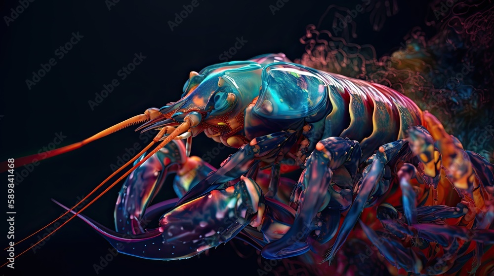 Abstract animal, ultra detailed. Beautiful wildlife of creation, mantis ...