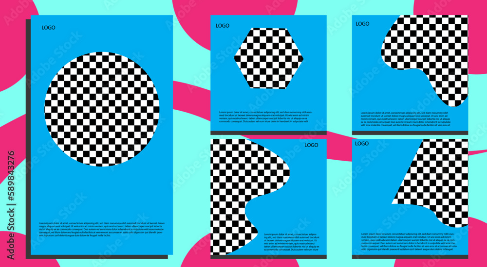 Design backgrounds for social media post design template. Set of ...