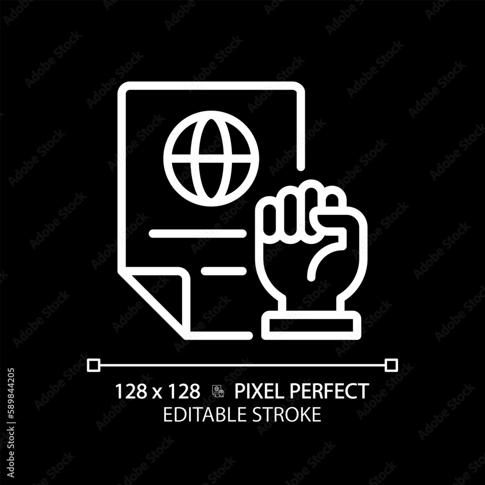 Rights protecting law pixel perfect white linear icon for dark theme ... Rights protecting law pixel perfect white linear icon for dark theme ...