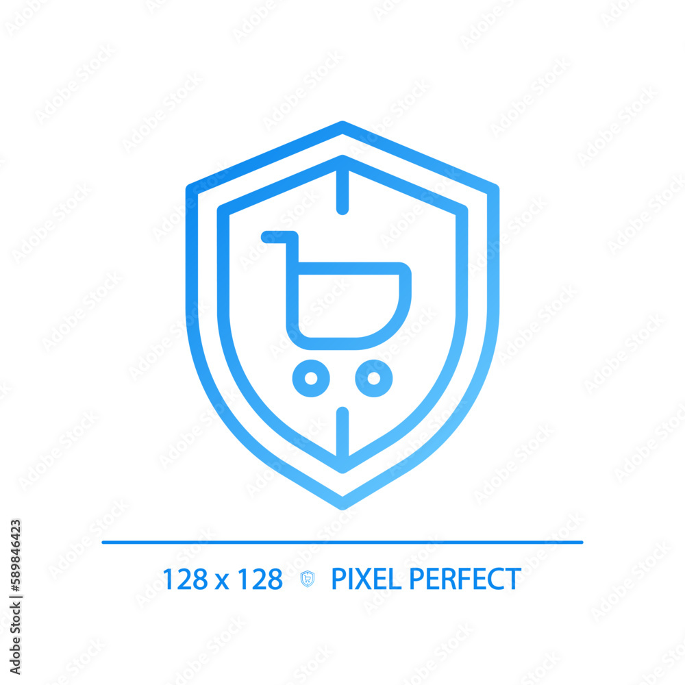 Consumer law pixel perfect gradient linear vector icon. Protect ...