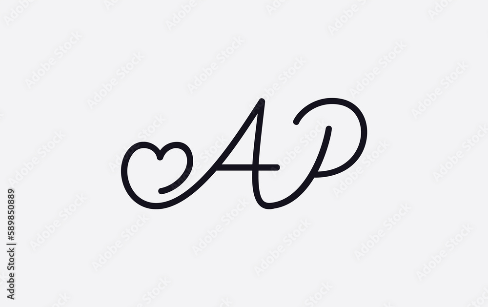 Heart Logo icon symbol design with Letter. Love font circle sign. love ...