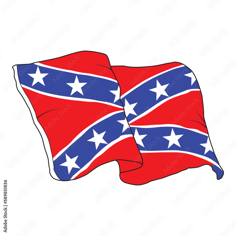 Vector Illustration of a waving Confederate flag Stock Vector | Adobe Stock Vector Illustration of a waving Confederate flag Stock Vector | Adobe Stock
