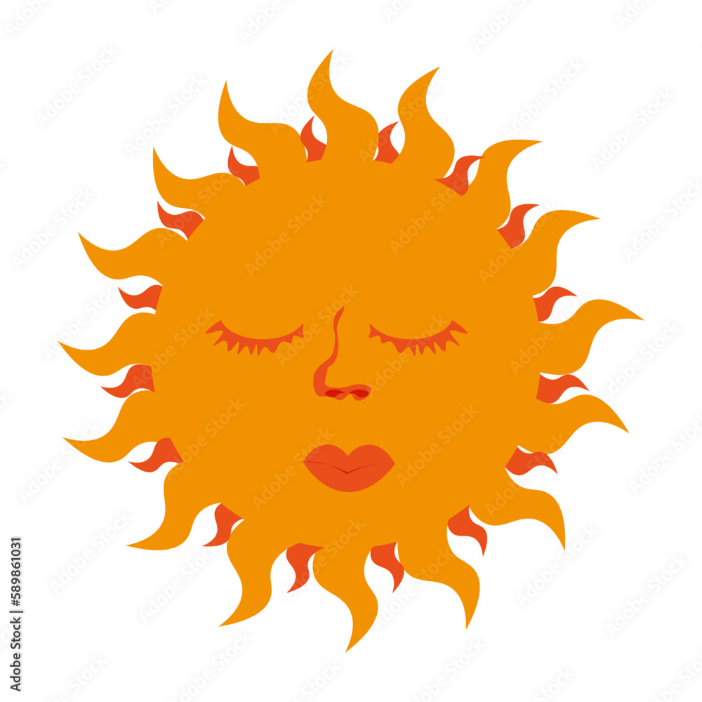 Cartoon Sun isolated on transparent background. Weather symbol of a ...